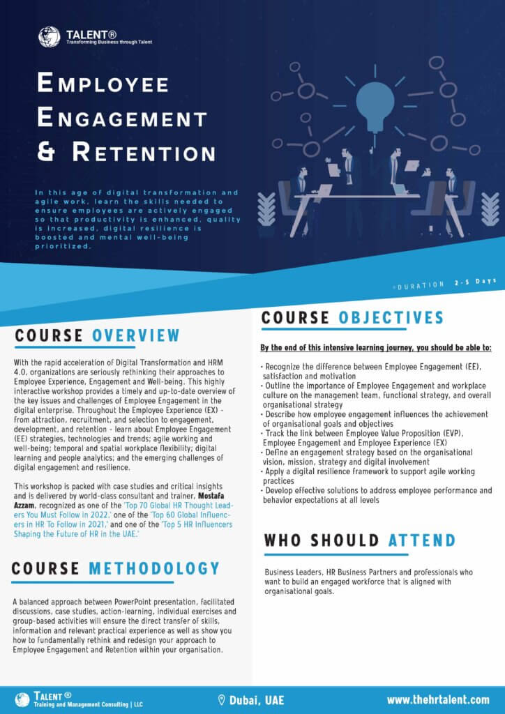 Certificate in employee engagement and retention » TALENT® Certificate in employee engagement and retention » TALENT®
